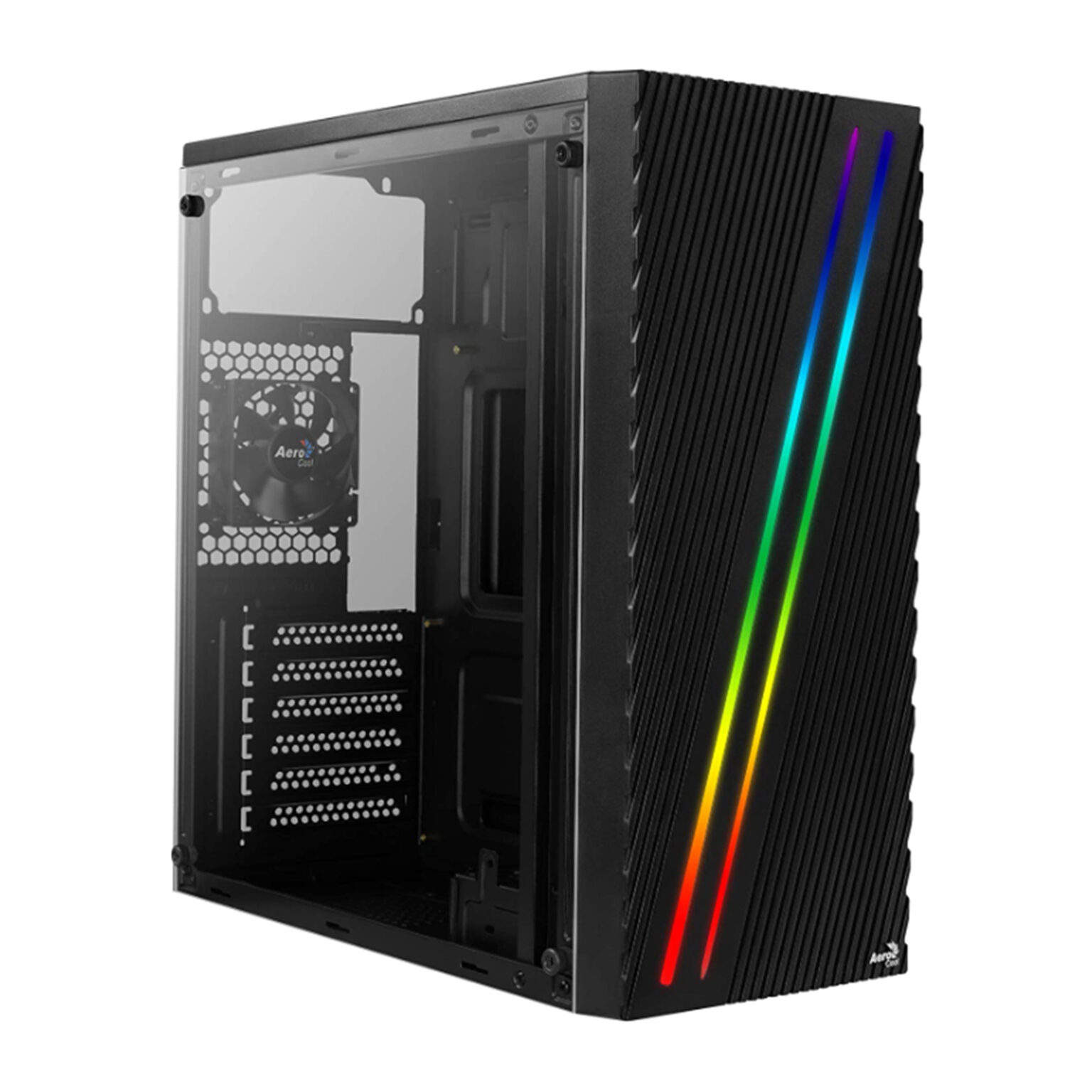 Boitier Moyen Tour ATX AeroCool Streak RGB avec panneau vitré (Noir) - Cyber Planet